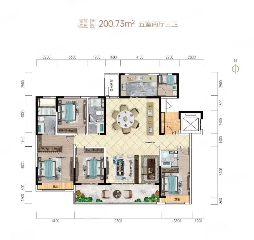 The house type of 200 square meters is quite ideal, and the living room ...