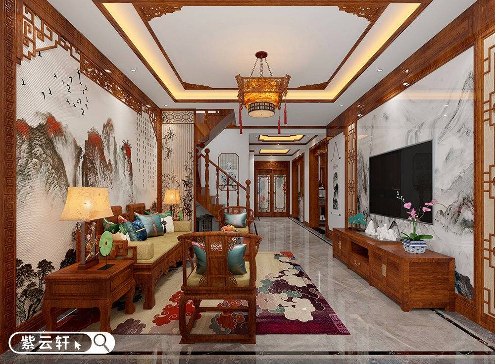 The decoration of Chinese-style villas in Beijing shows the expressive ...