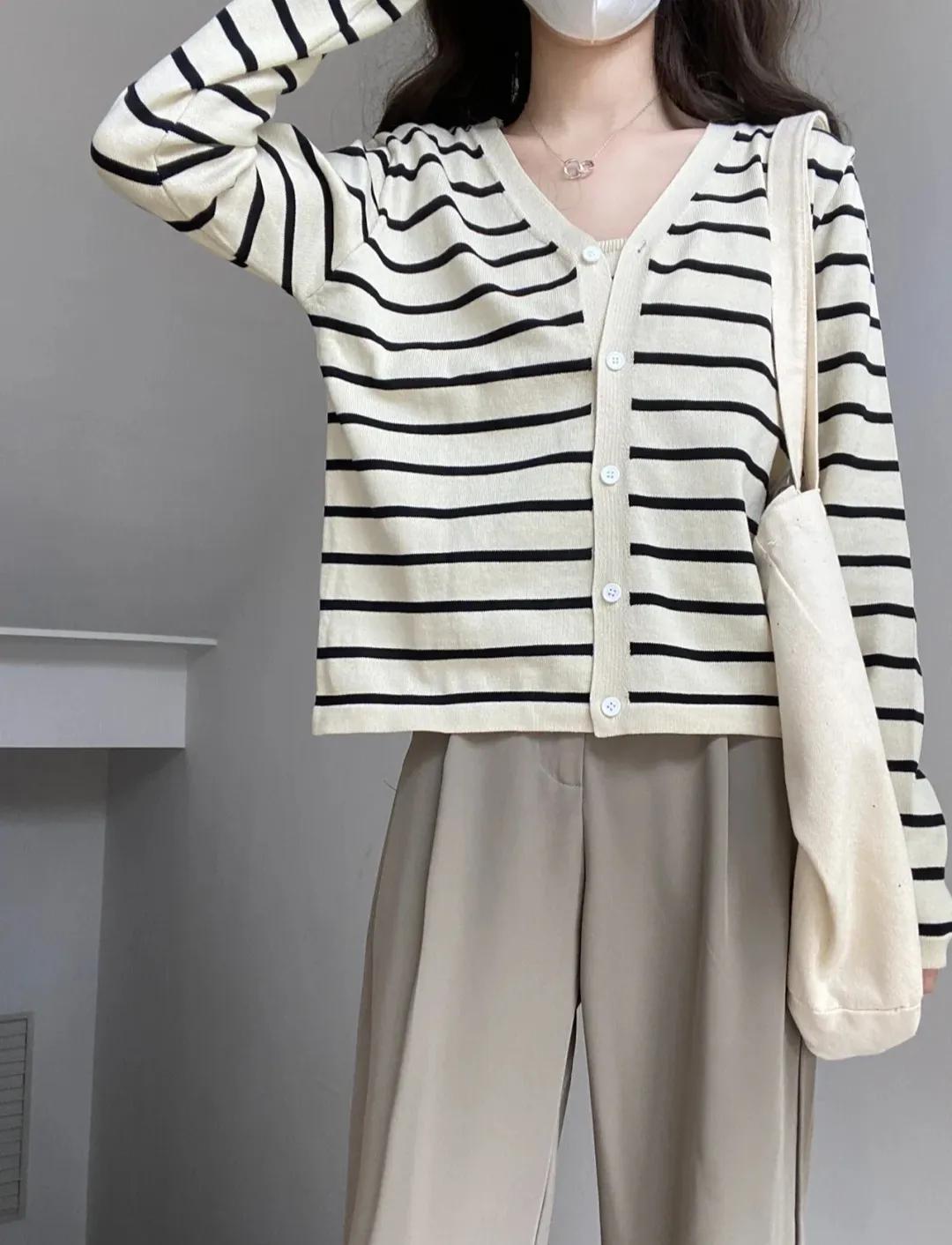 Summer and autumn transition series - striped knitted suit yyds - iNEWS