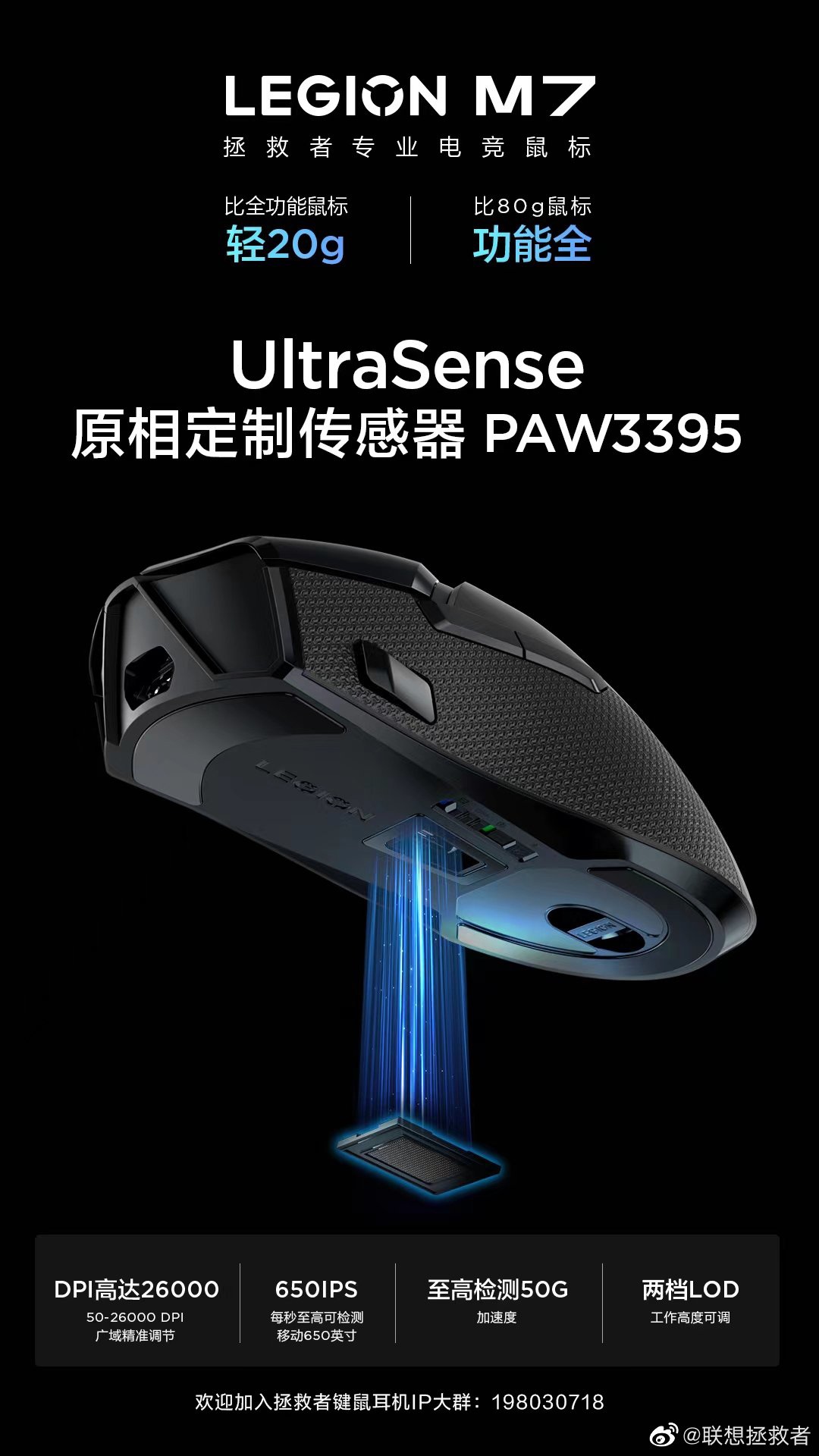 Lenovo introduces the new Savior M7 mouse: custom PAW3395 sensor in ...