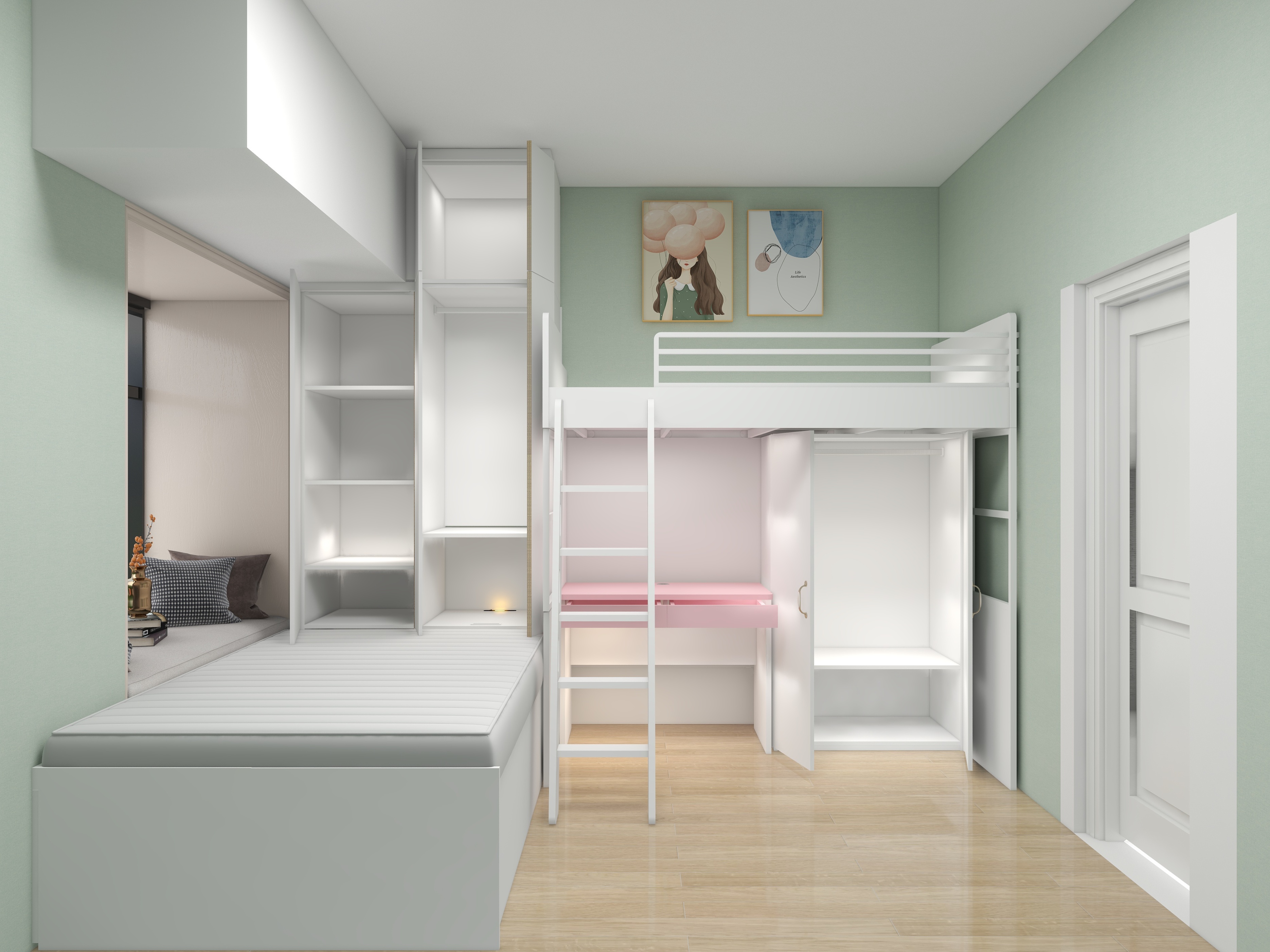 The room is less than 9 square meters, so the design is smaller and ...