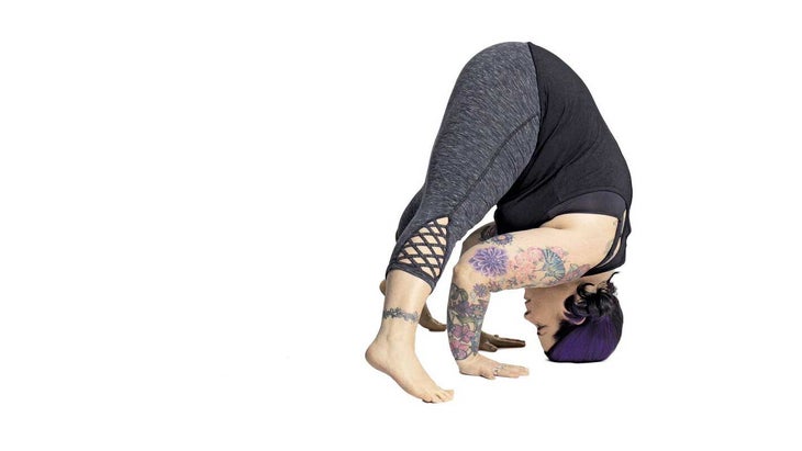 Practicing yoga, this way of entering the three-point handstand, you ...