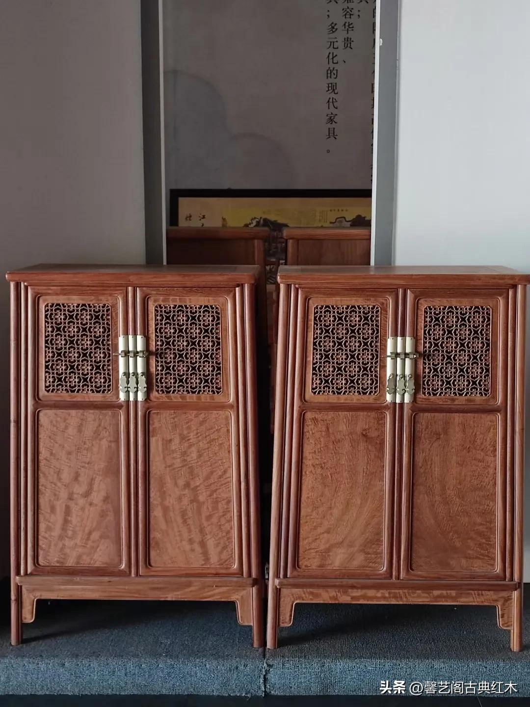 Ming style round corner cabinet four clusters of cloud pattern noodle ...
