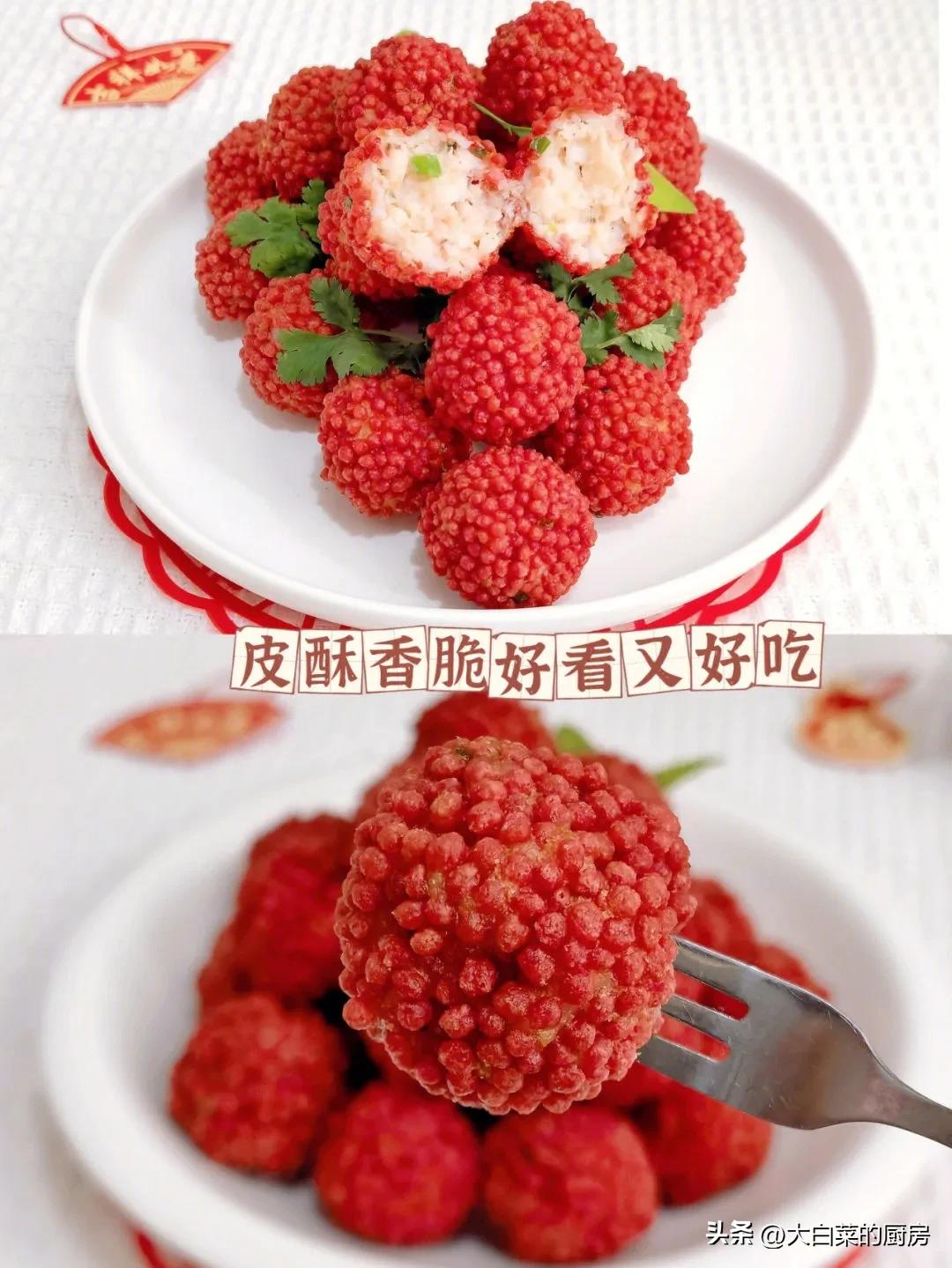 In 1 minute, you can learn how to make lychee shrimp balls, the final ...