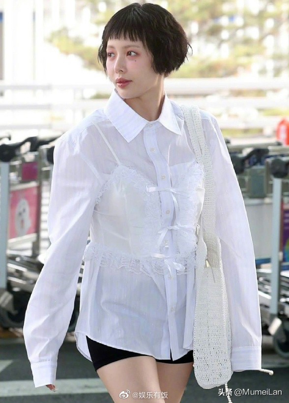 Hyuna appeared at the airport with short hair - iMedia