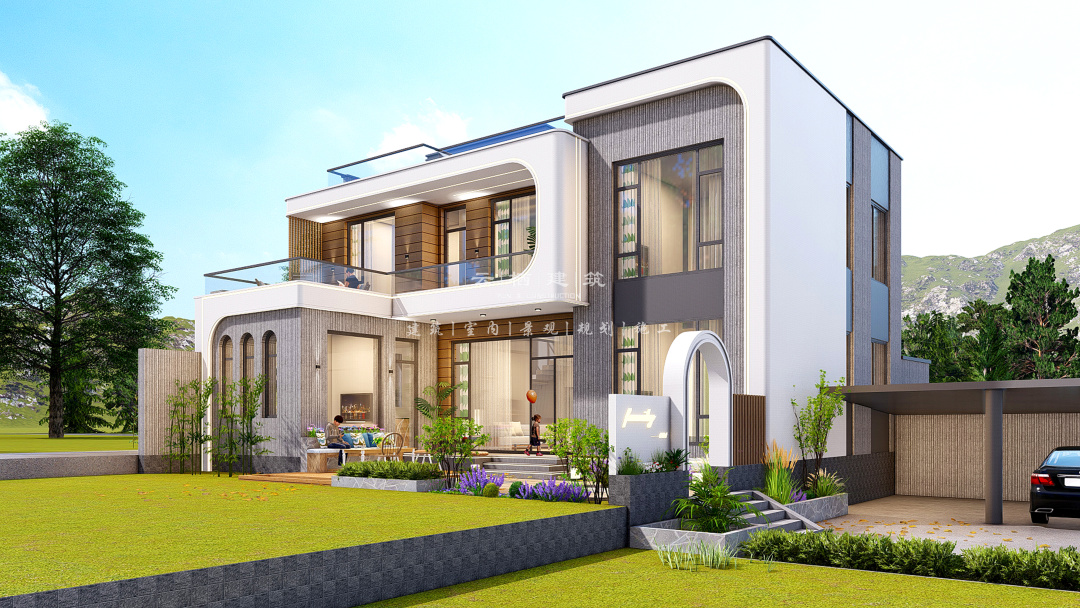 14*13m stylish and modern arc villa, building a warm house - iNEWS