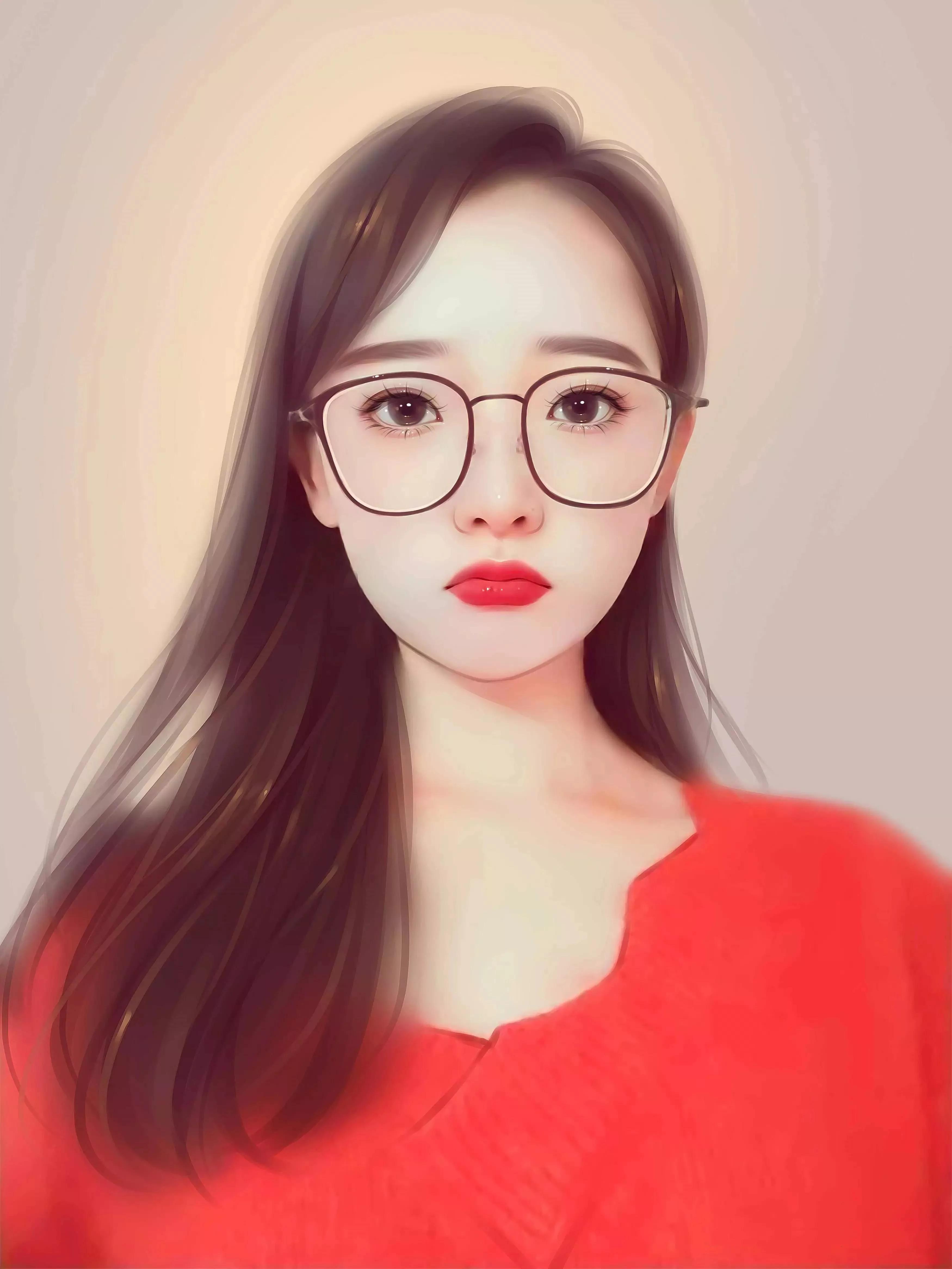 Beautiful hand-painted anime girl avatar, high quality and beautiful ...