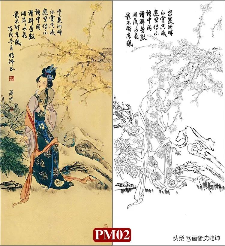 Chen Yan'e (Xiao Zhu)'s meticulous painting "The Twelve Hairpins of ...