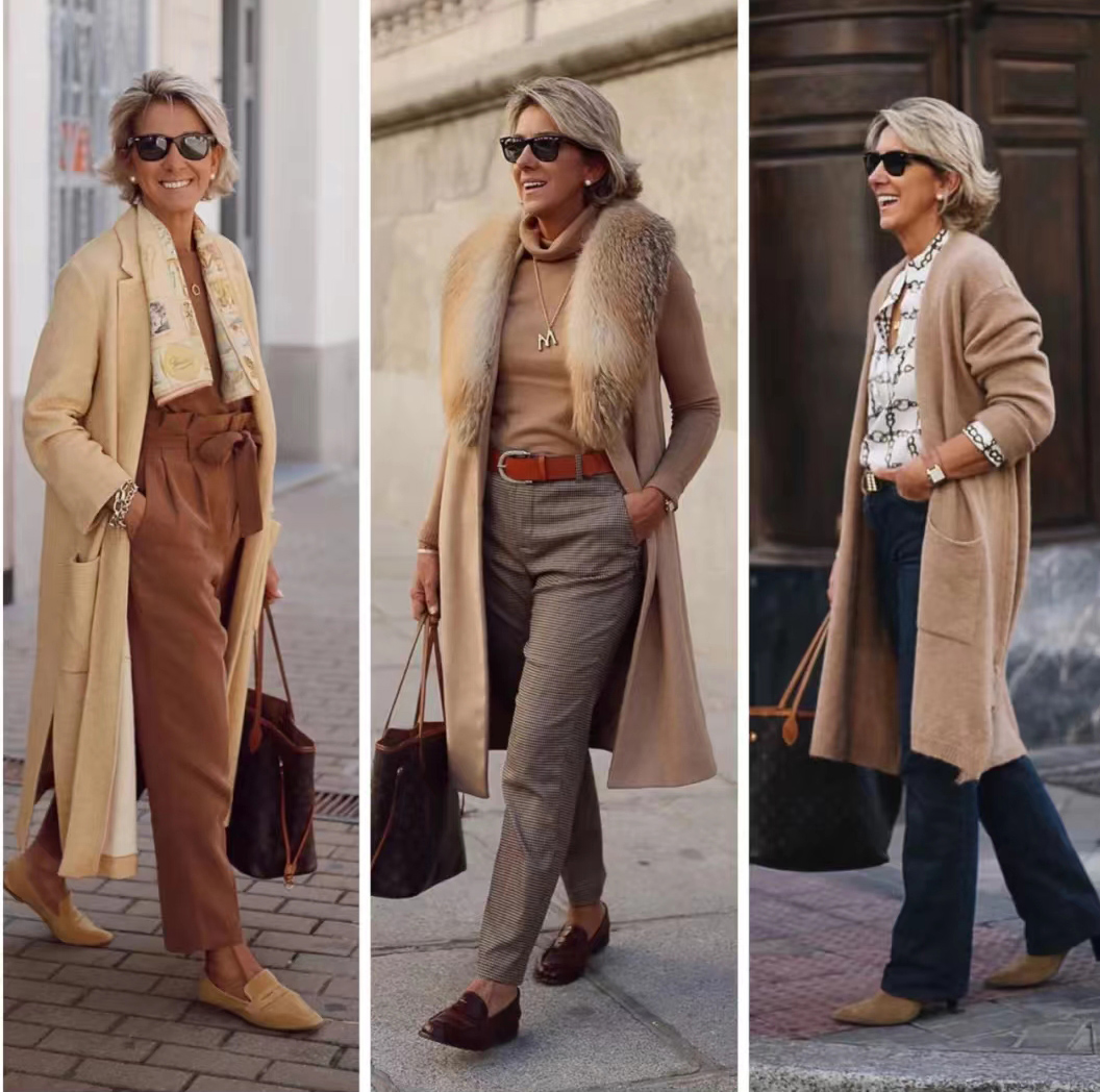 French grandma is very good at dressing up, her autumn clothes are ...