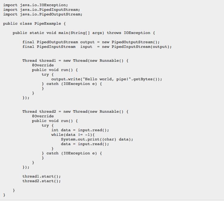 Java IO: 管道 - 資訊咖