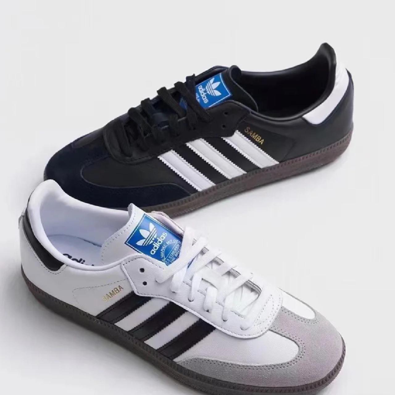 Adidas samba German training shoes classic black and white color ...