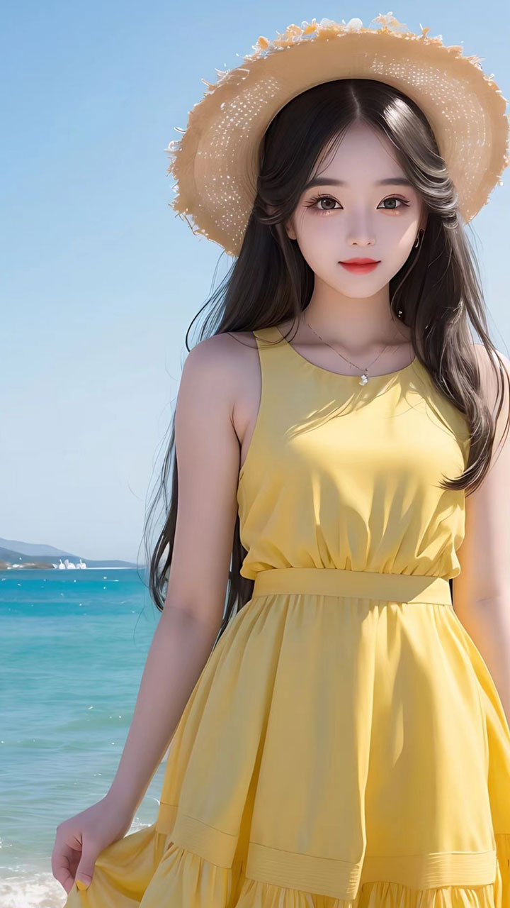 Girls in goose yellow clothes are beautiful - iMedia