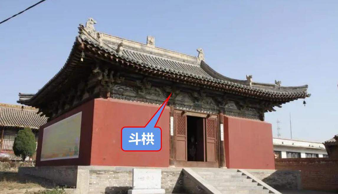 The height and depth of the eaves of the large wooden structure of the ...
