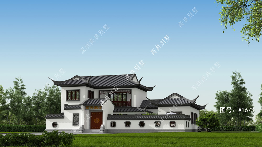 This Chinese-style villa is designed to be attractive and distinctive ...