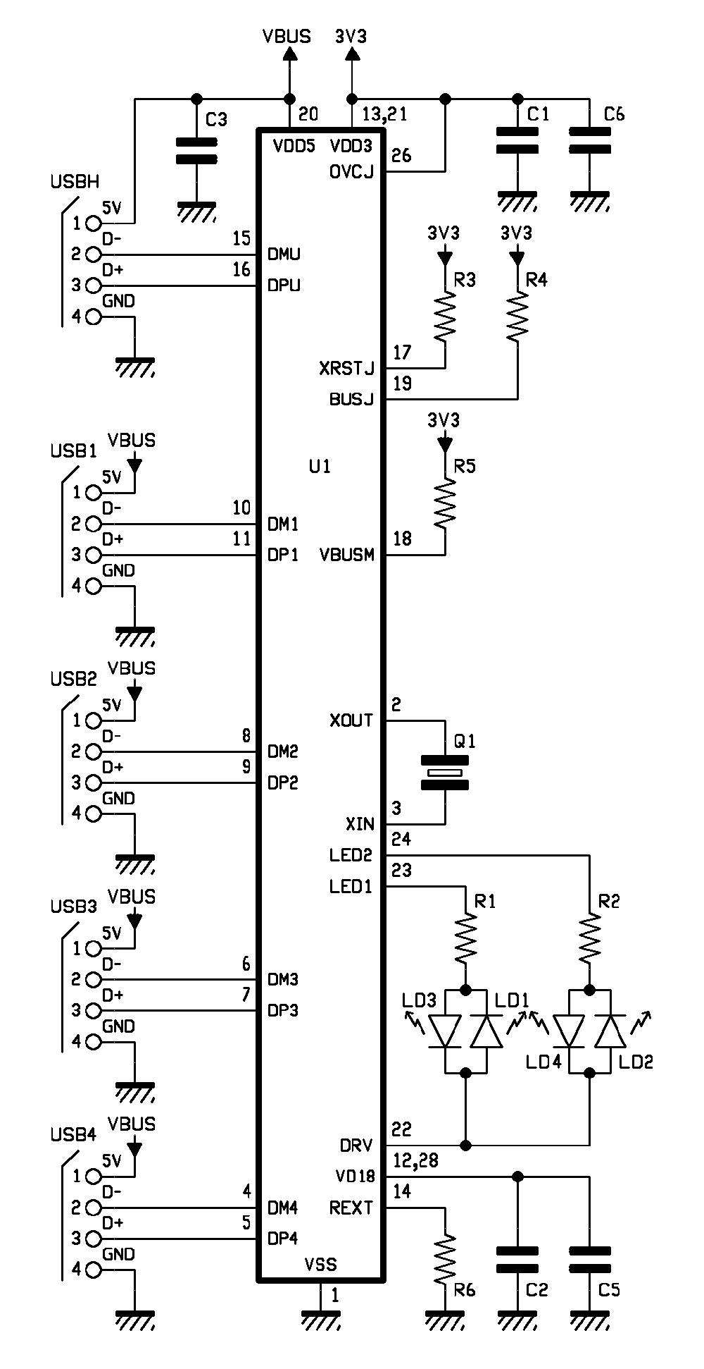 USB HUB based on FE1.1s - iMedia