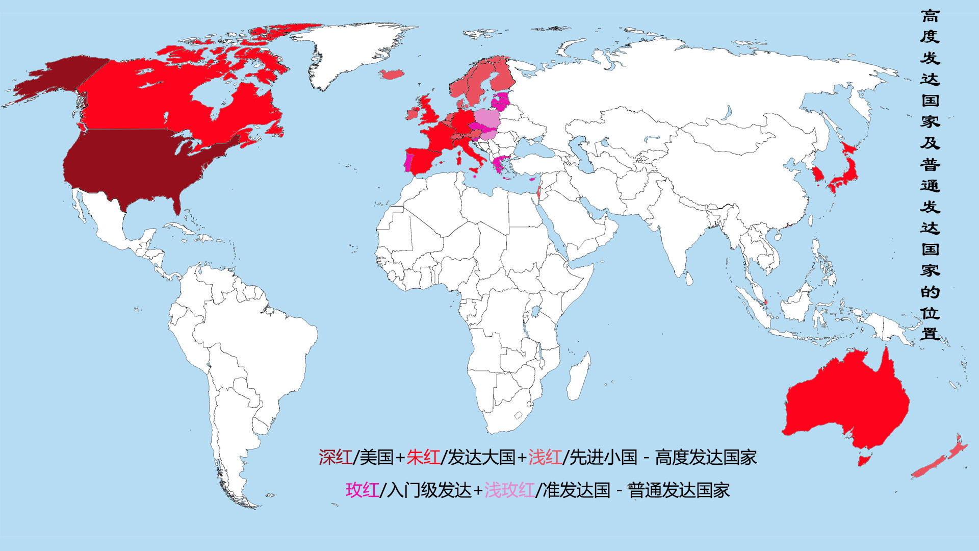 The location of the highly developed countries, what are the ordinary ...