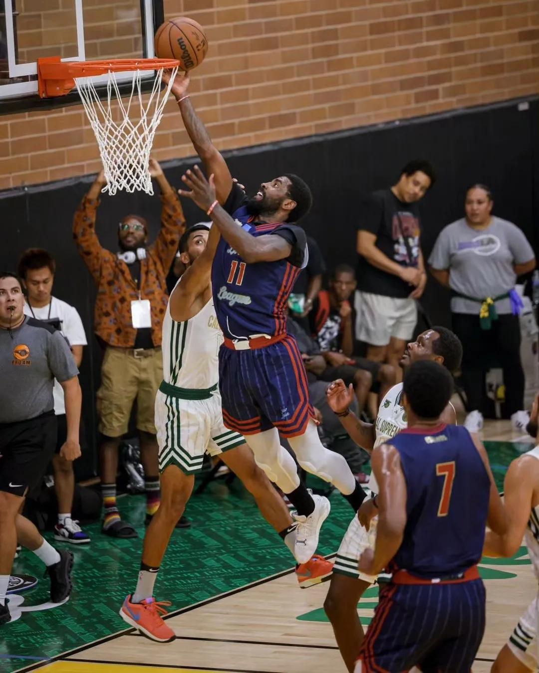 Irving scored a triple-double in the Drew League wearing Anta sneakers ...