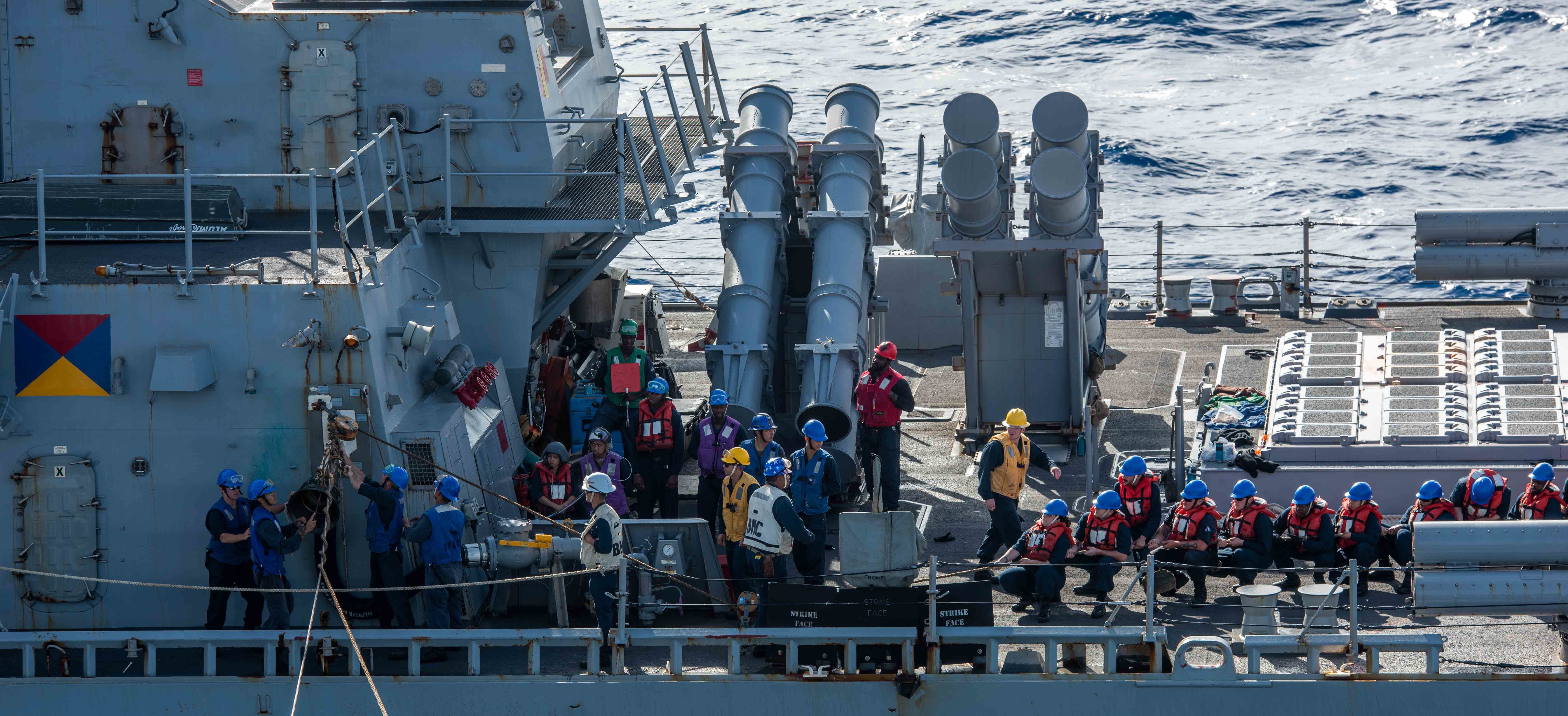 Refueling probes for the only forward-deployed aircraft carrier USS ...