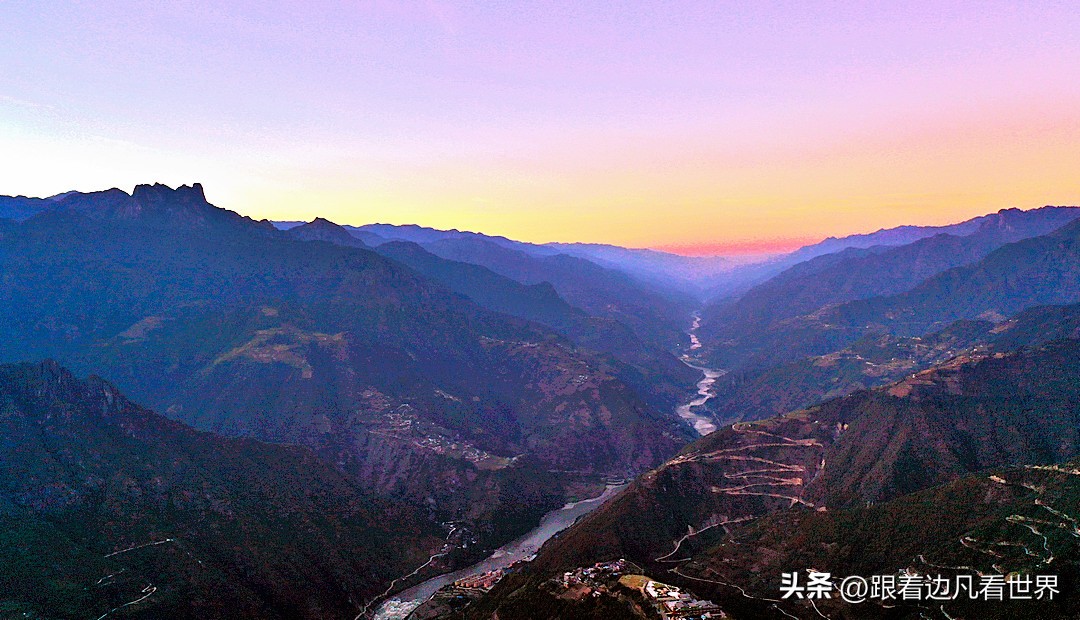 Walking into the Nujiang River: Aerial Photography of Laomudeng Village ...