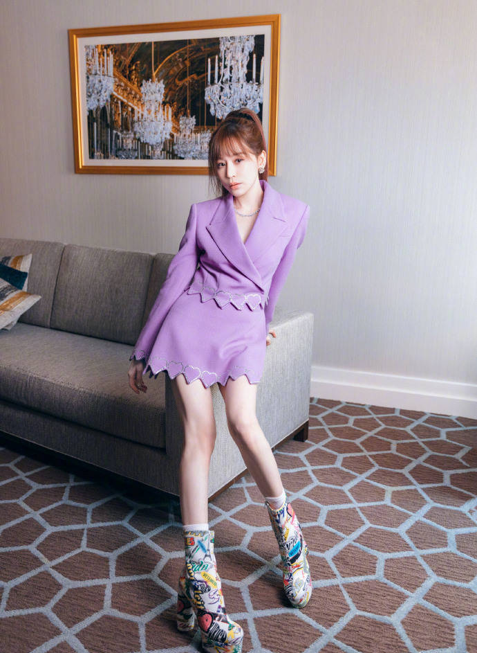 Sweetheart leader Wang Xinling staged a purple sweet cool - iMedia