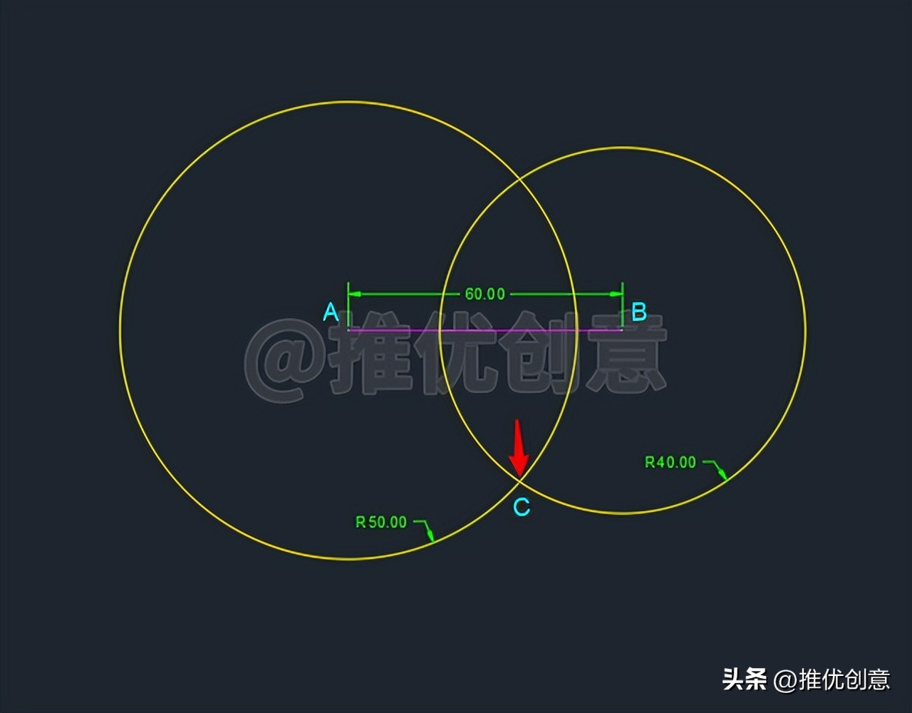 How to draw the circumscribed triangle of a triangle? Engineering ...