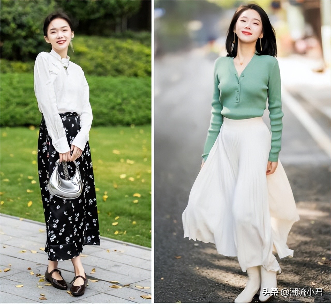 After the beginning of spring, try not to wear skirts with stockings ...