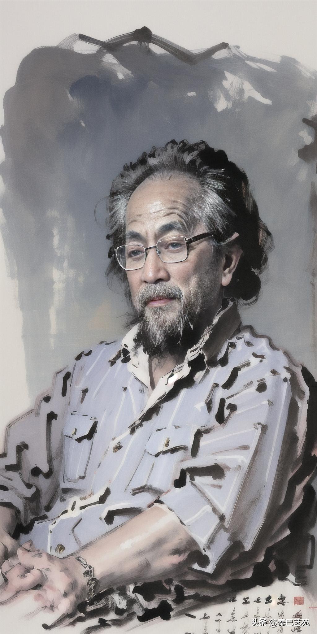 A group of Chinese ink and wash figure paintings painted with AI, which ...