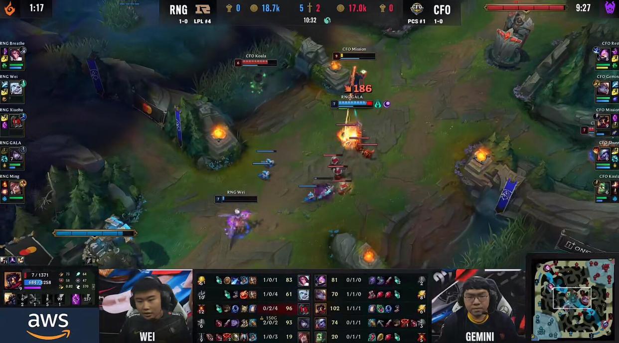 S12全球總決賽：中野輔完美聯動小明瑟提送一抱四高光 RNG輕取CFO - 資訊咖