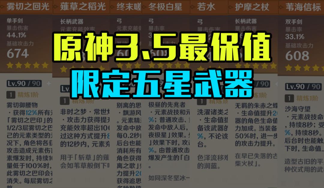 Yuanshen 3.5 Summary of the most valuable limited five-star weapons, no brains, no worries! - iNEWS