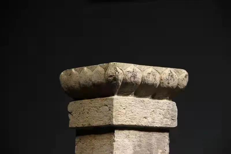 {A pair of columns and foundations of building components in Ming ...