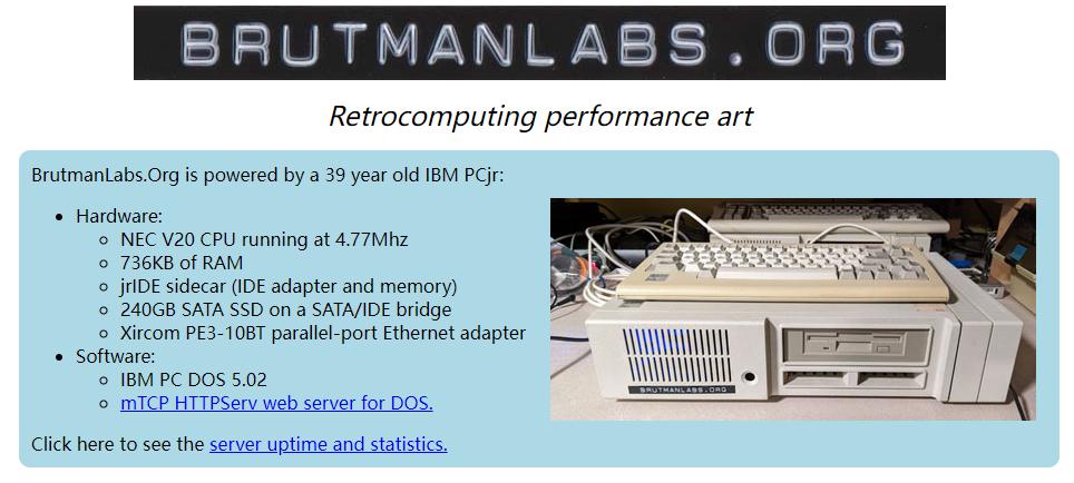 The 39-year-old antique IBM PCjr has been running continuously for 105 ...