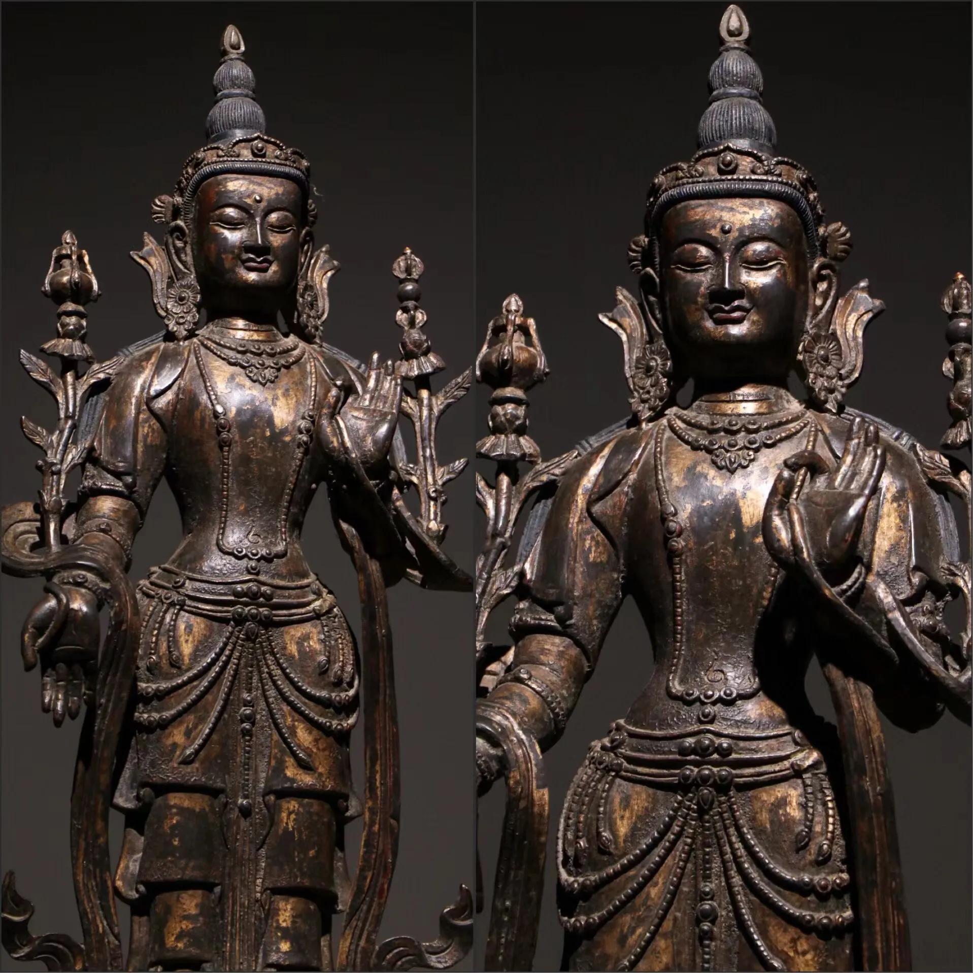 Vajra-handed Bodhisattva statue bronze standing posture graceful copper ...