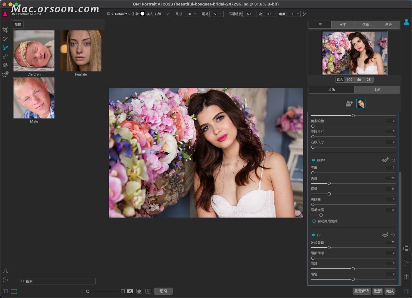 AI intelligent portrait processing software: ON1 Portrait AI 2023 for ...