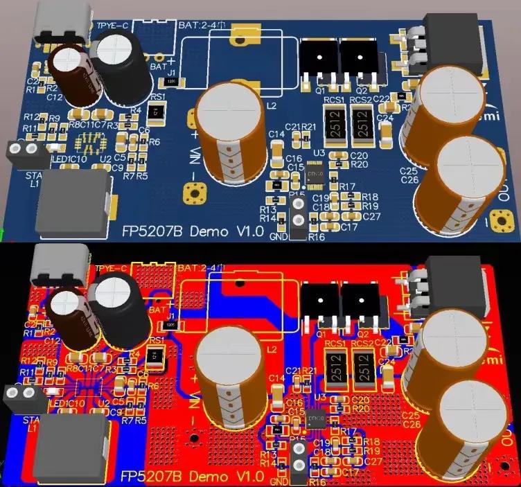 PD power chip ECP5701 with boost chip FP5207B charging scheme input 11v ...
