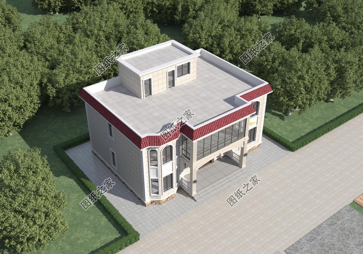 Two-storey European-style villa design, enough for a family, compact ...