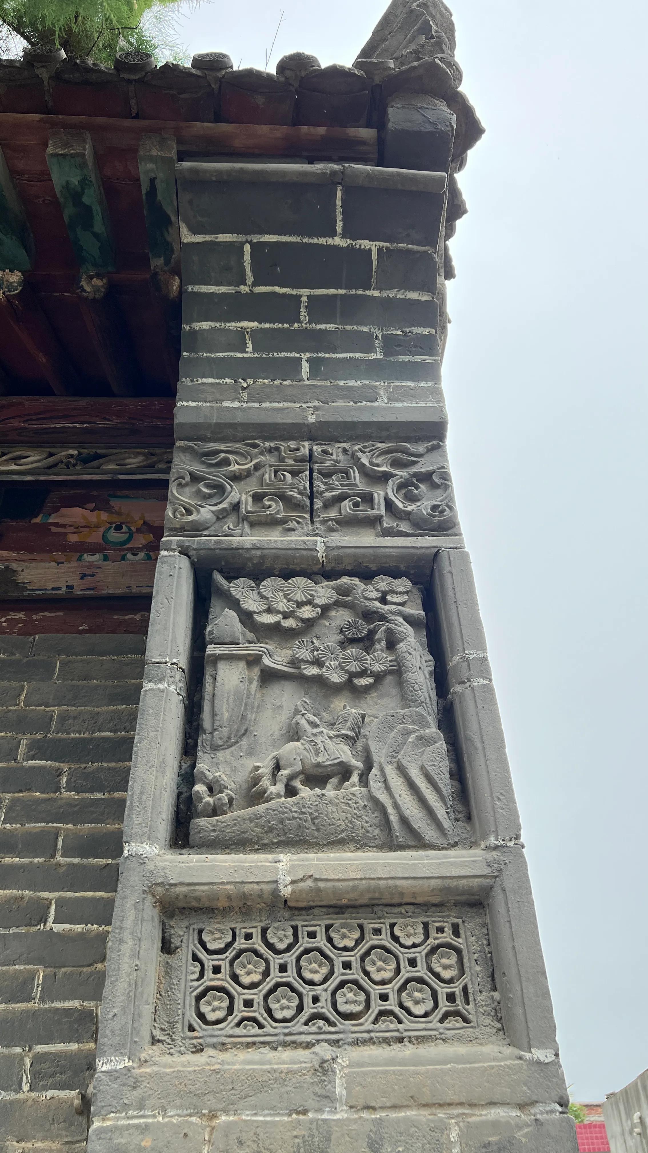 The gate of the City God Temple is opposite the theater, the ancient ...