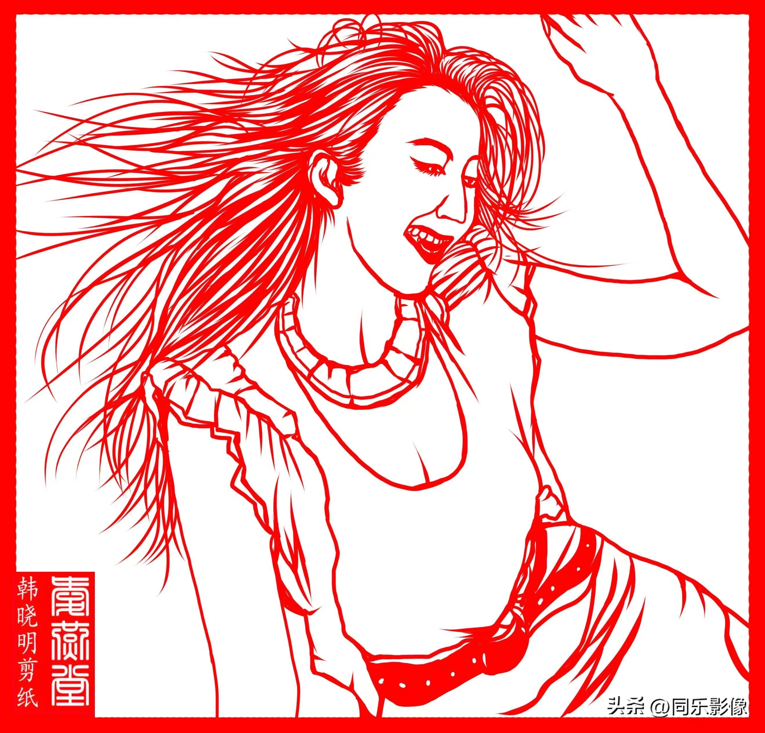 Chinese paper-cut artist Mr. Han Xiaoming made paper-cut for the famous ...