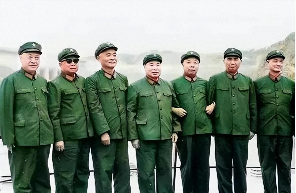 A group of famous founding generals take a group photo together. The ...