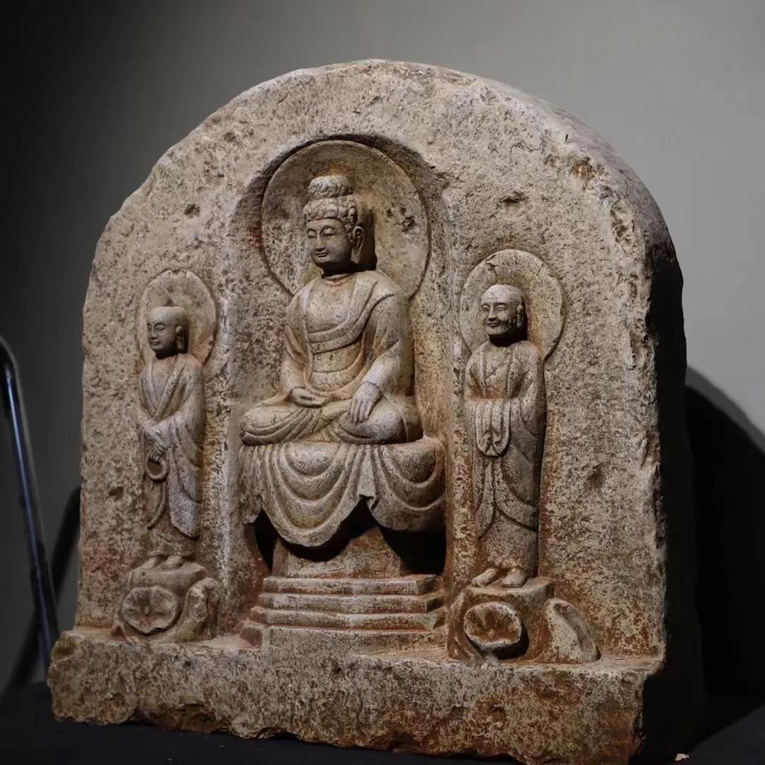 Tang Qingshi One Buddha Two Disciples Buddhist Altar Height 68cm Width ...