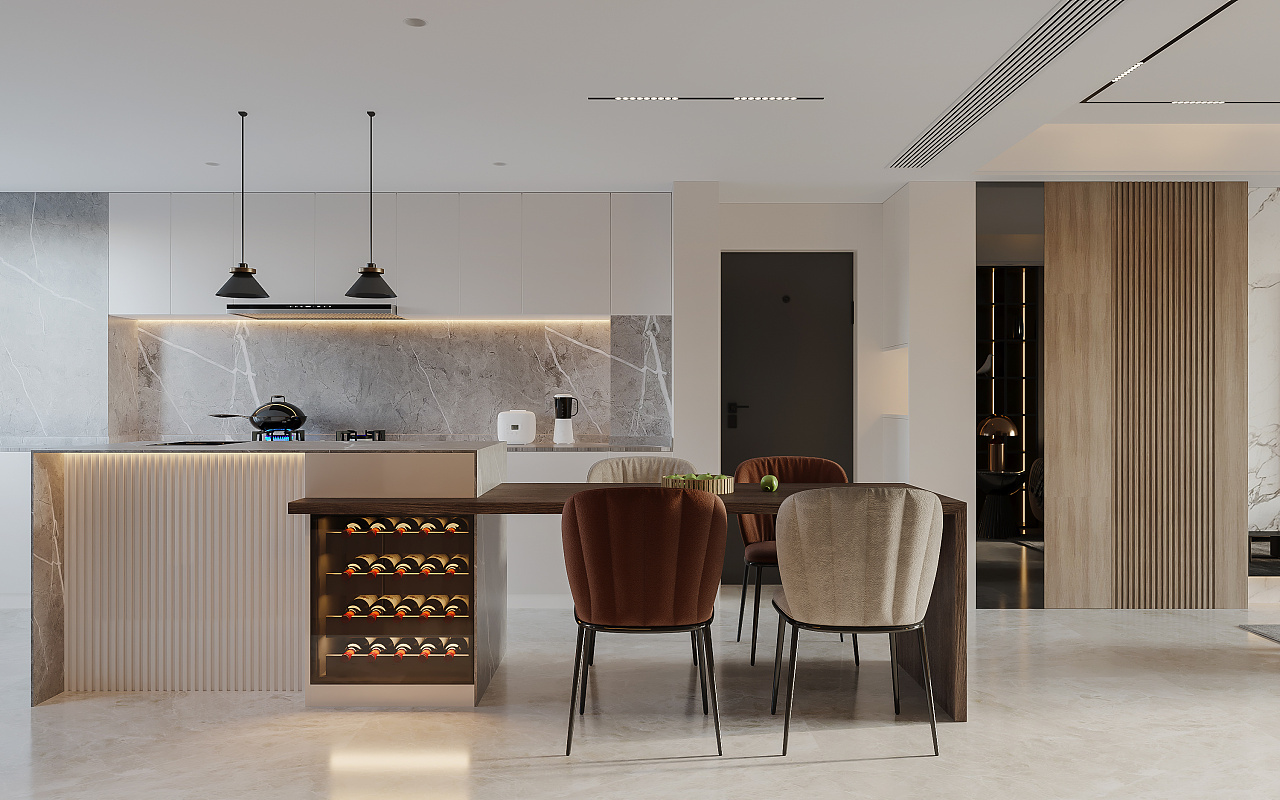 The small apartment is not crowded for 6 people, this space is ...