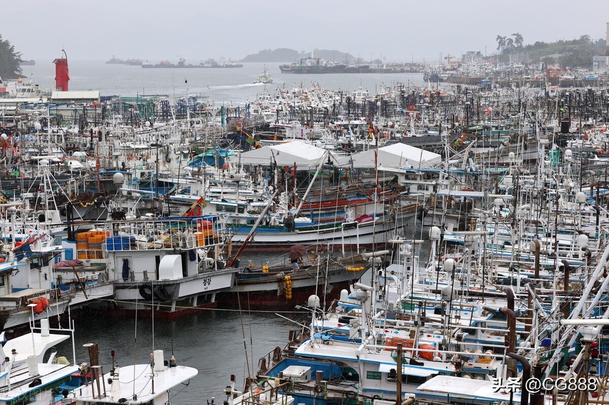 Typhoon Kanu is approaching Jeollanam-do, South Korea, and ships stop ...