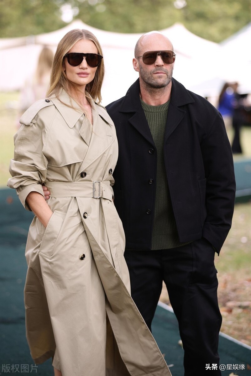 Jason Statham and wife Rosie Huntington-Whiteley appear at Burberry ...