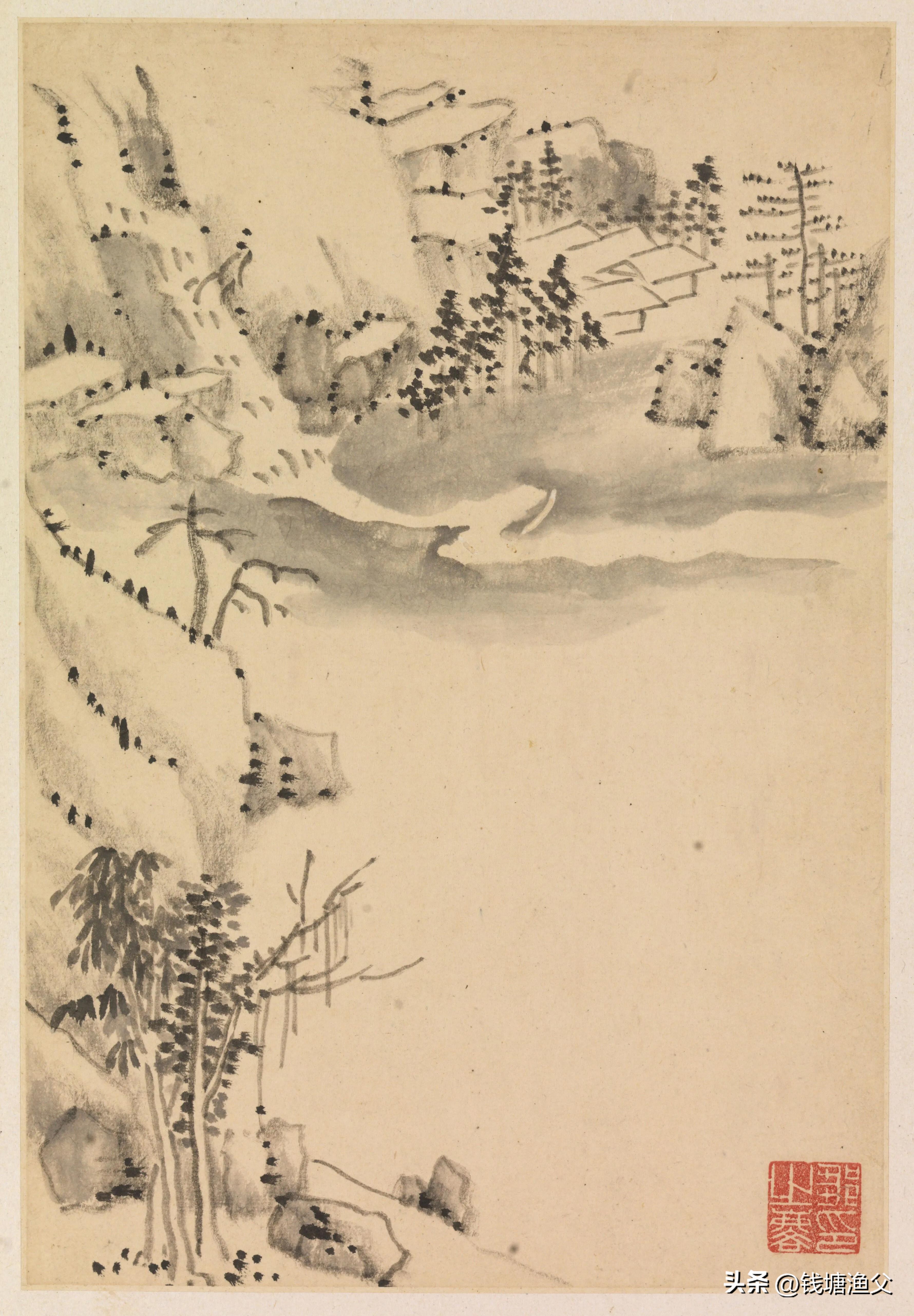 Zou Zhilin's "Antique Landscape Album" six pages - iNEWS