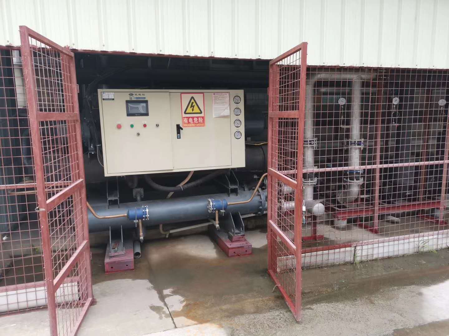 How is the water system inspection of the water-cooled chiller carried ...