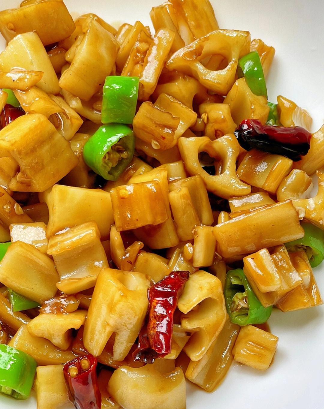 Super delicious fish-flavored shredded pork and diced lotus root, don't ...