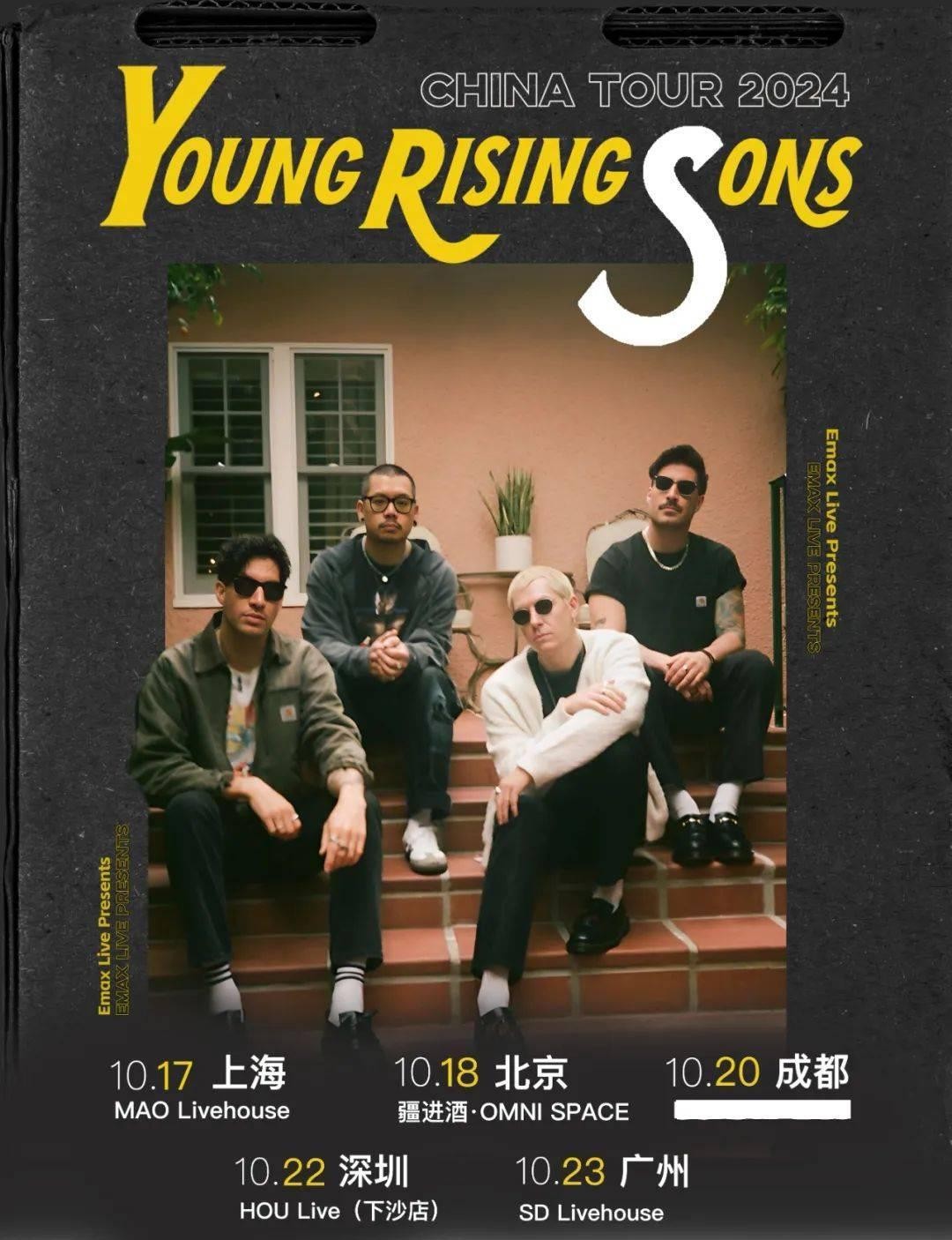 10.18 American alternative rock band YOUNG RISING SONS tours China for ...