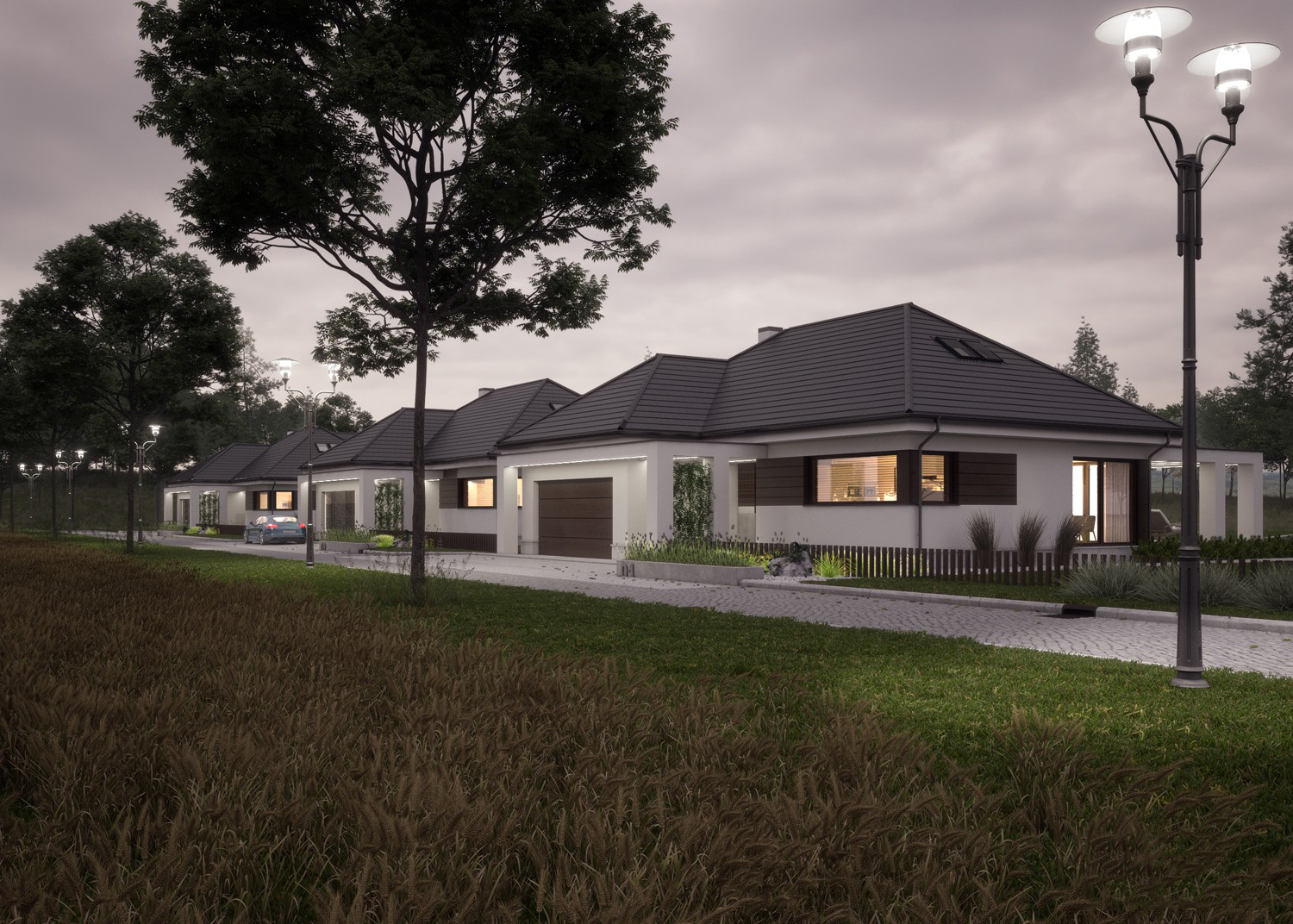 A one-story modern villa with a loft, a practical and comfortable one ...