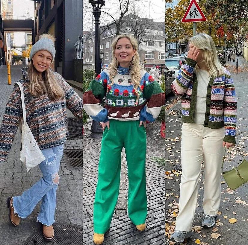 Obsessed with color striped sweaters!Lively and bright, it is not easy ...