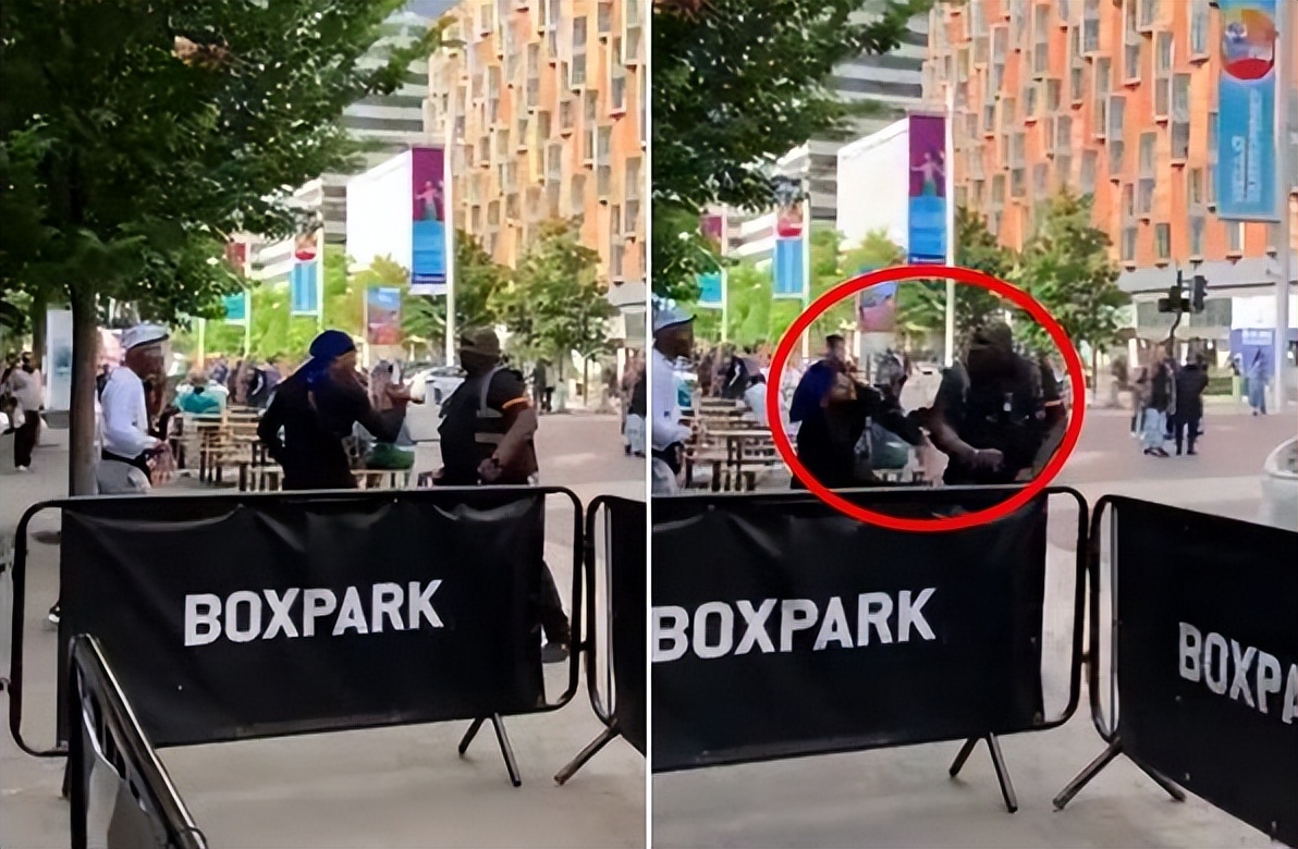 A man in London, England, provoked a security guard and was punched ...