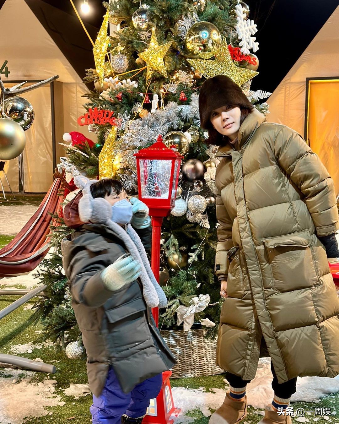 Cai Lin spent Christmas in South Korea, her 5-year-old son was happy ...